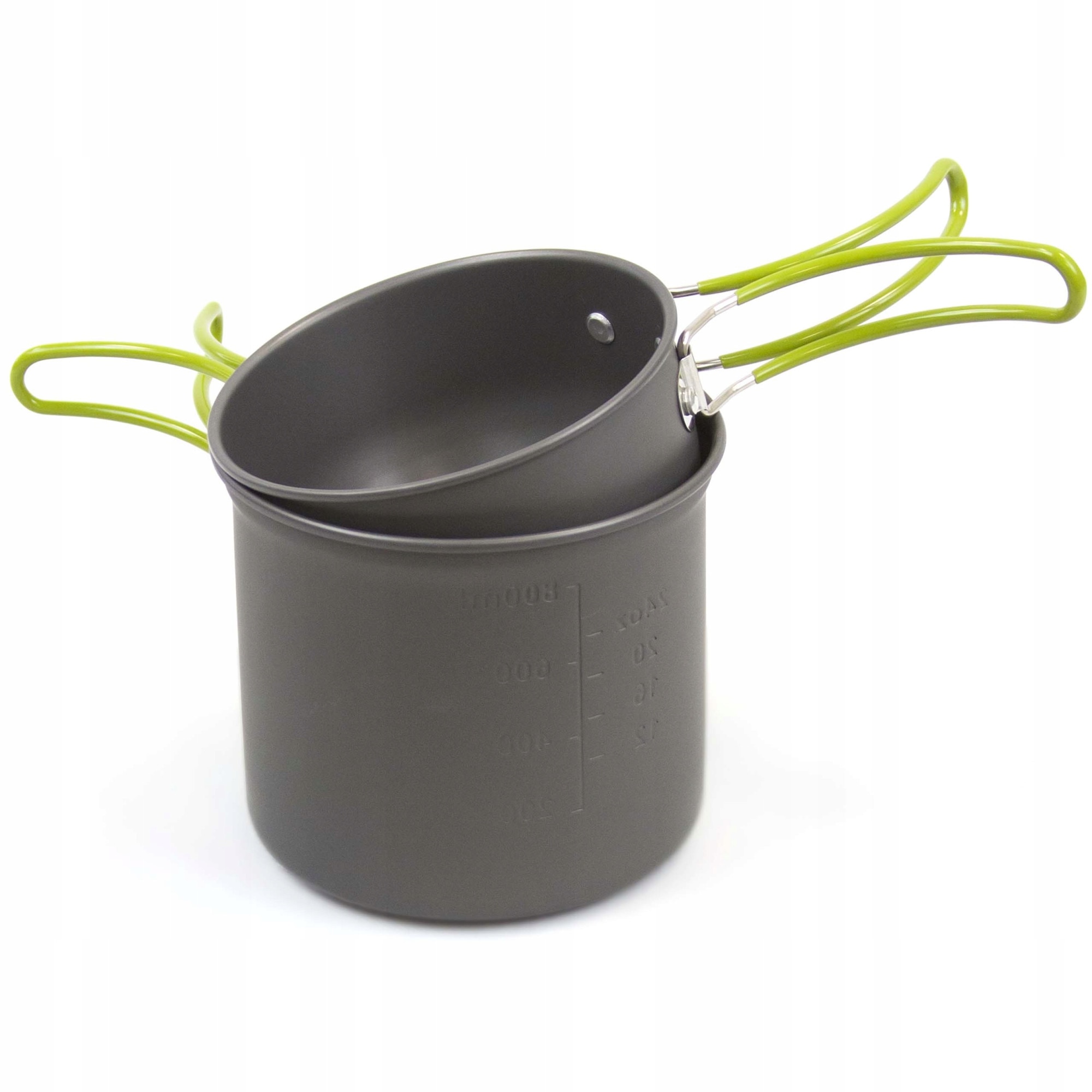 Set 2 oale cu accesorii, Mountain Goat, Aluminiu, 800/400 ml, Gri/Verde ...