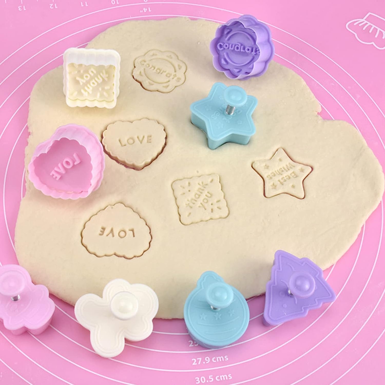 Matrita pentru prajituri, silicon stea, inima, biscuite, floare - eMAG.ro