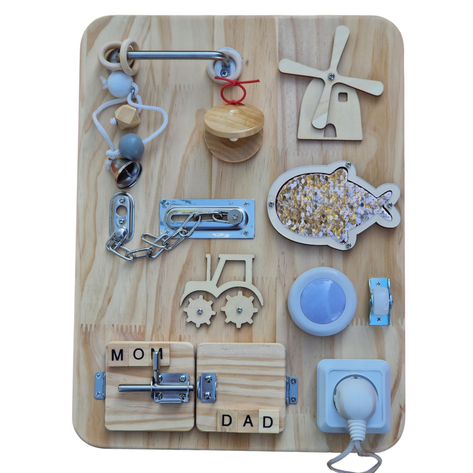 Монтесори дъска за сензорна активност (Busy Board) - eMAG.bg