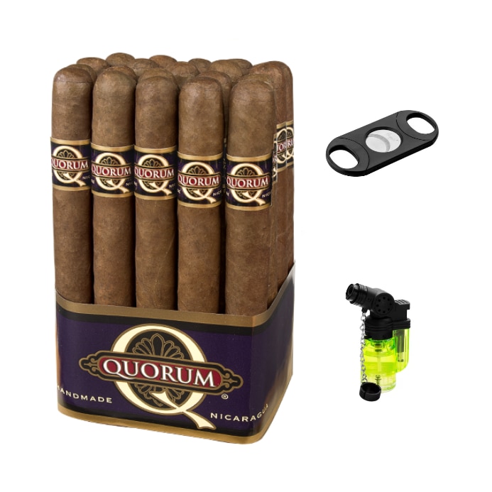 Set 20 Trabucuri Corona Quorum, Bricheta pentru trabuc cu arzator ...