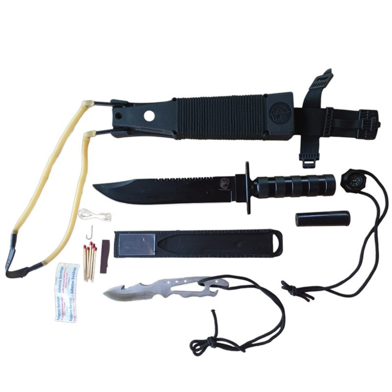 Cutit tactic Cougar Extreme Survival, kit supravietuire, otel, 35 cm ...