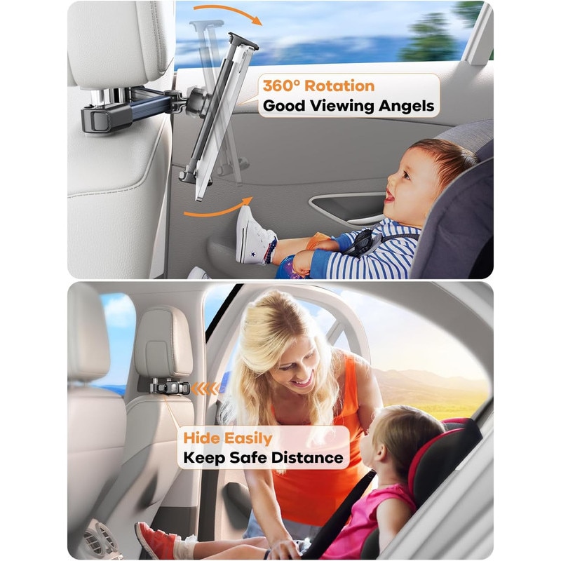 Suport tableta pentru tetiera pentru masina, Jeswo, Negru - eMAG.ro