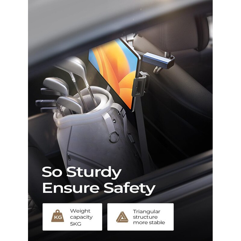 Suport tableta pentru tetiera pentru masina, Jeswo, Negru - eMAG.ro