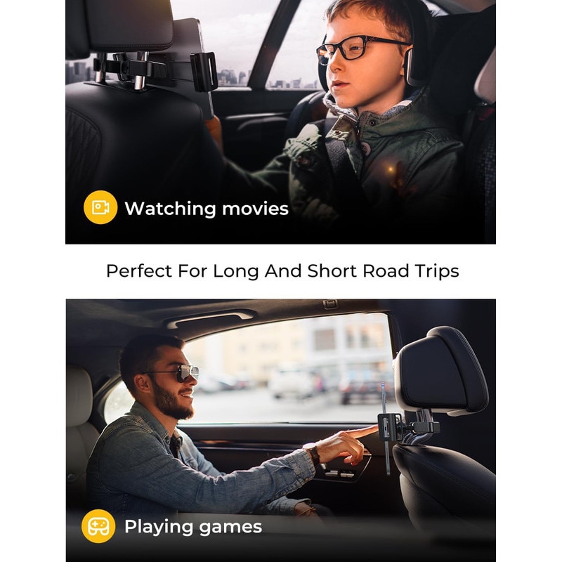 Suport tableta pentru tetiera pentru masina, Jeswo, Negru - eMAG.ro