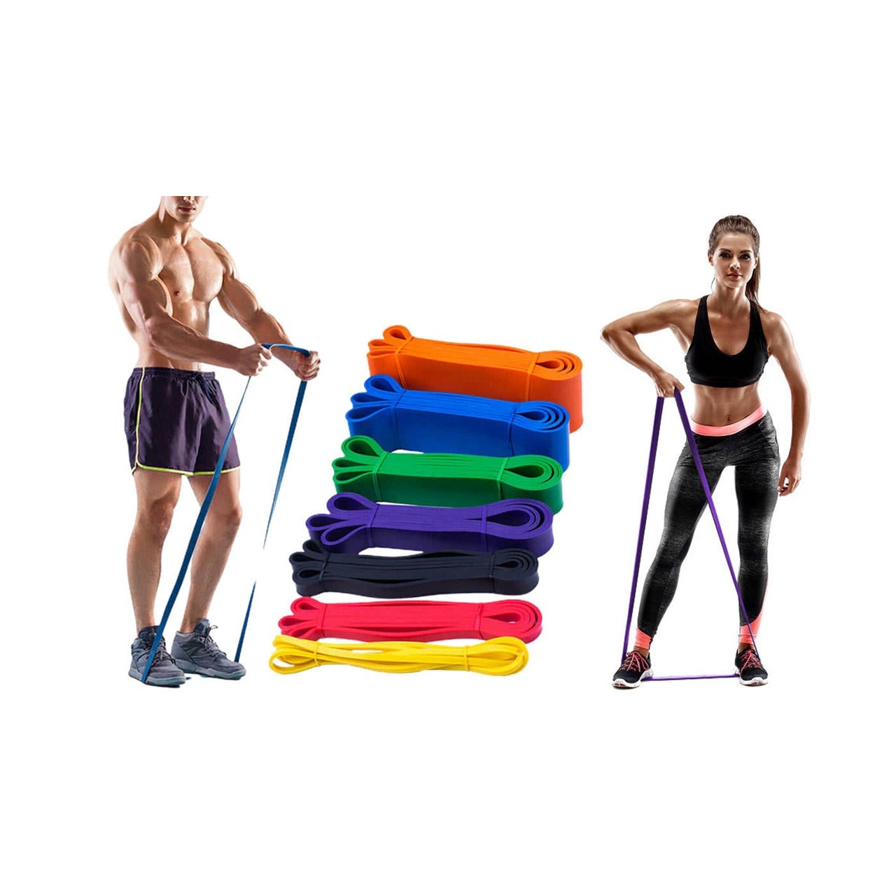 Banda elastica lunga Spowerts, resistance band pentru fitness ...
