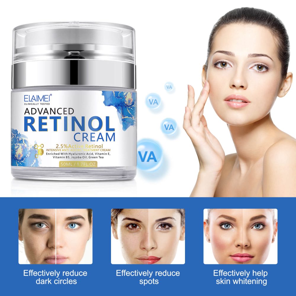 Crema hidratanta cu retinol anti-imbatranire, pentru fata si gat, 50 ml ...
