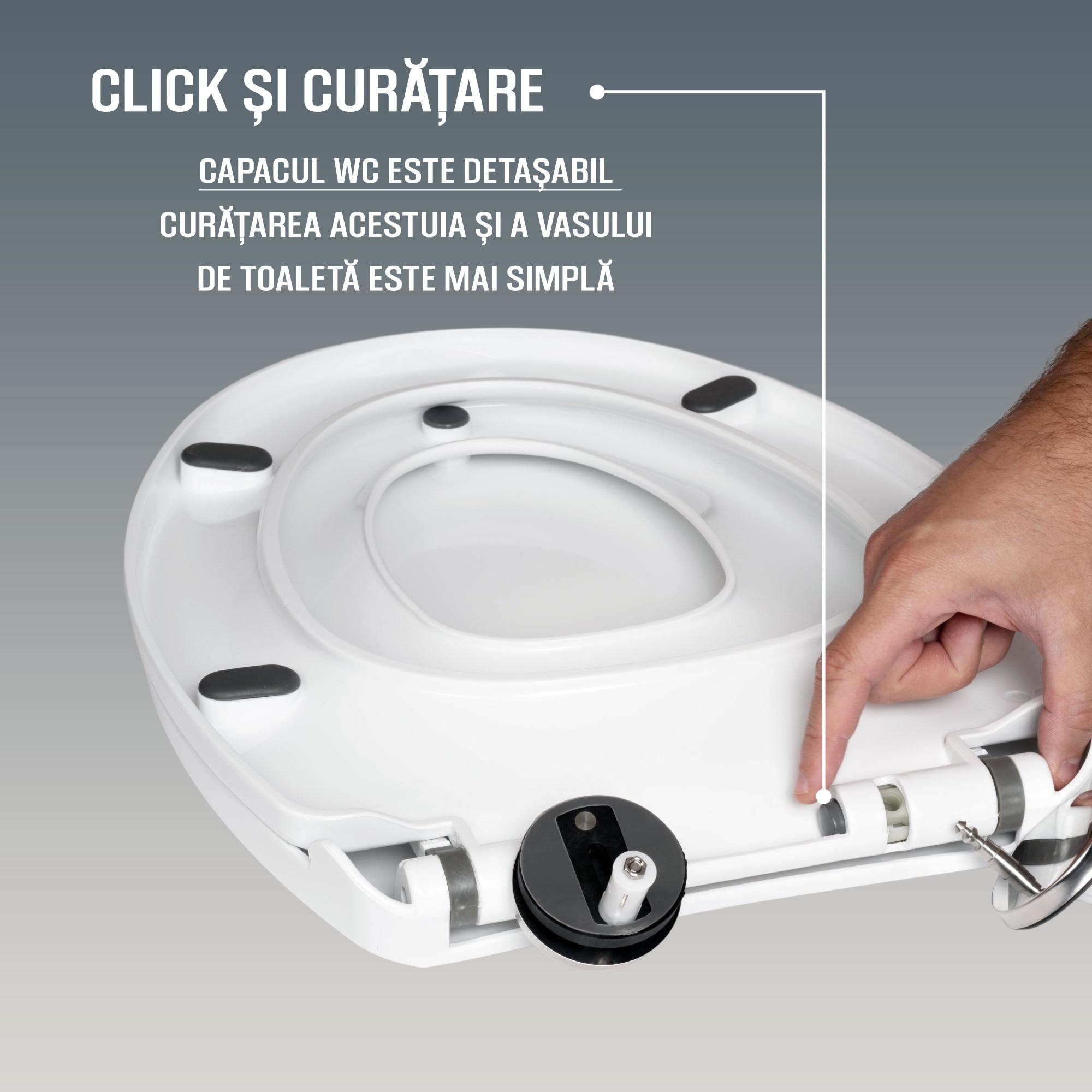 Capac WC ZAFIT® cu reductor si inchidere lenta Soft Close, 2 in 1 ...