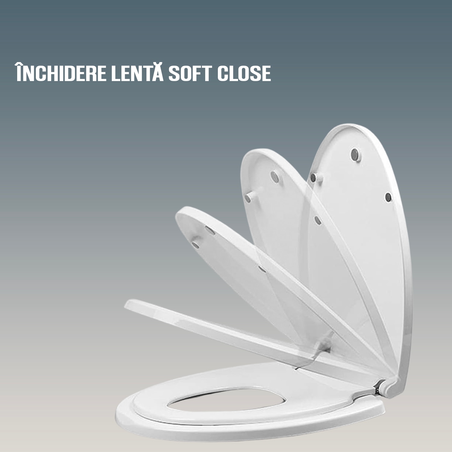 Capac WC ZAFIT® cu reductor si inchidere lenta Soft Close, 2 in 1 ...