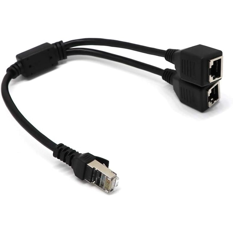 Cablu splitter, RJ45/Ethernet, Negru - eMAG.ro
