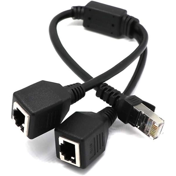 Cablu splitter, RJ45/Ethernet, Negru - eMAG.ro