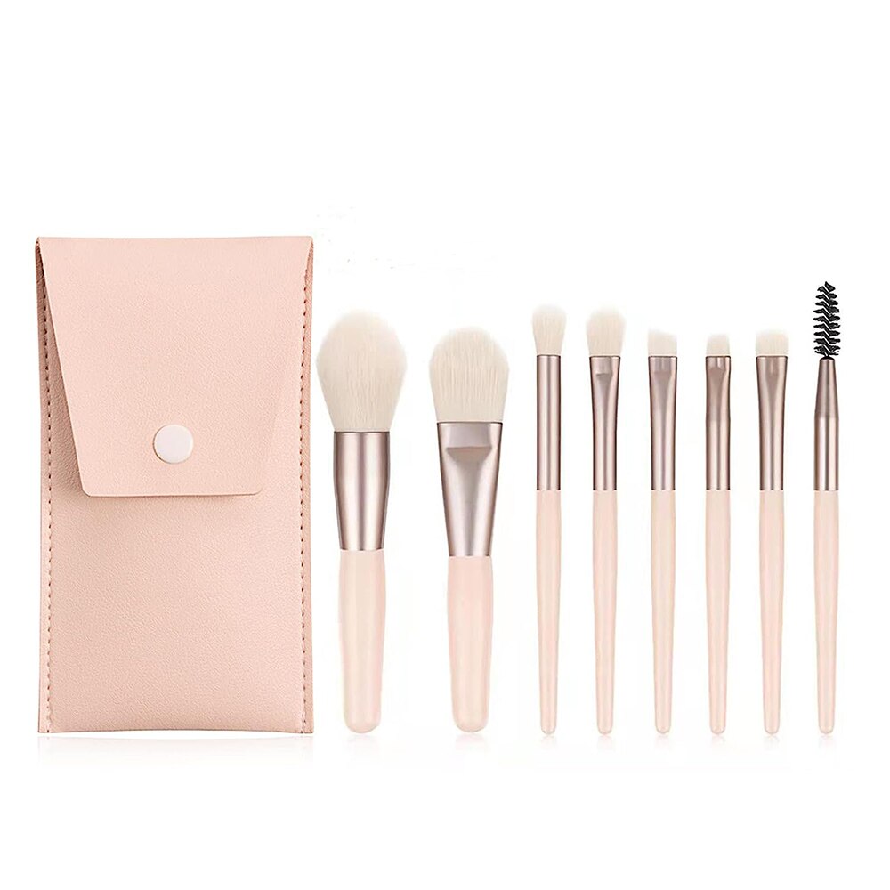 Set 8 pensule de machiaj, Ronyes®, din par sintetic, forme diferite, cu ...