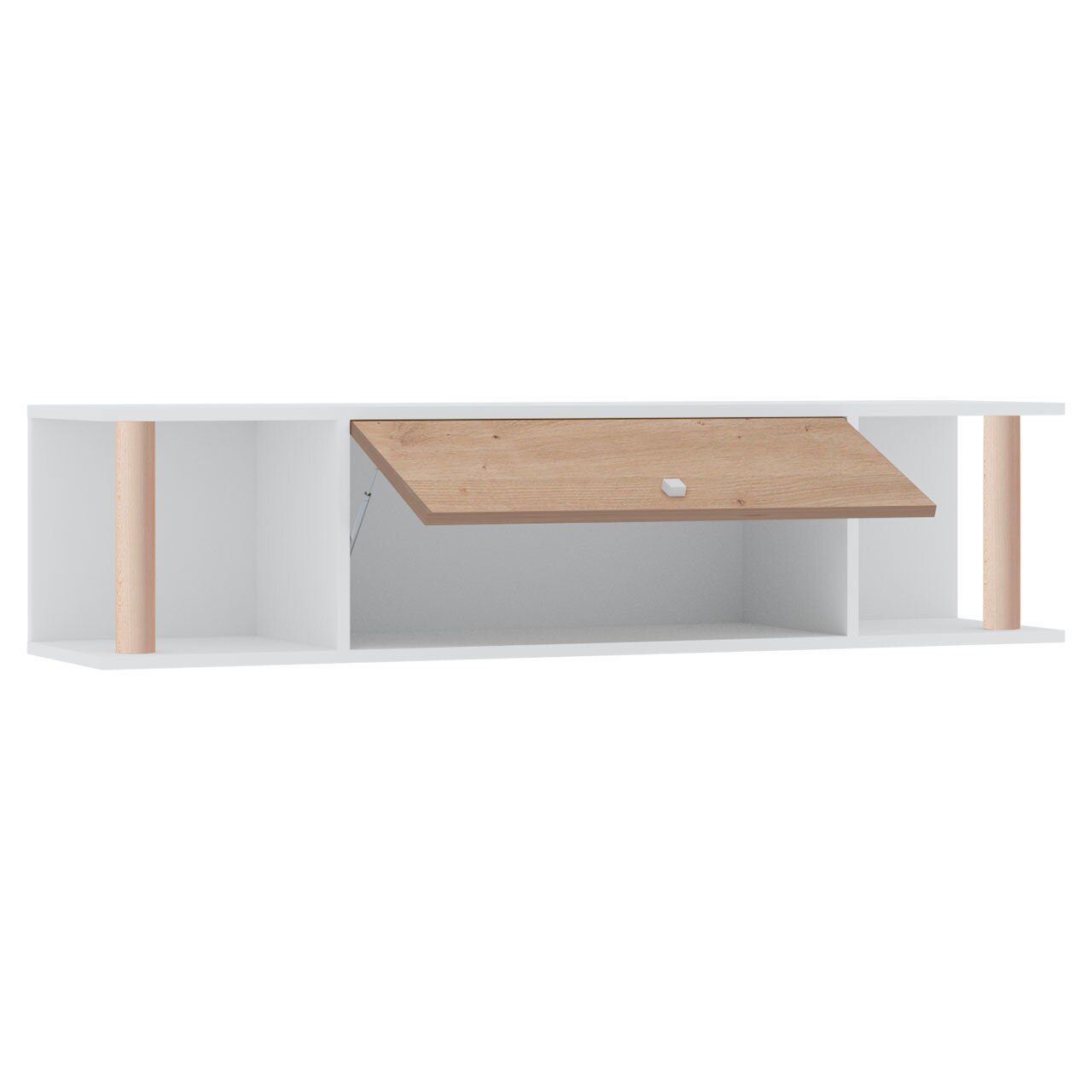 Polita Esponire EP12, Mirjan24, 125x30x25 cm, alb/ stejar/ gri - eMAG.ro