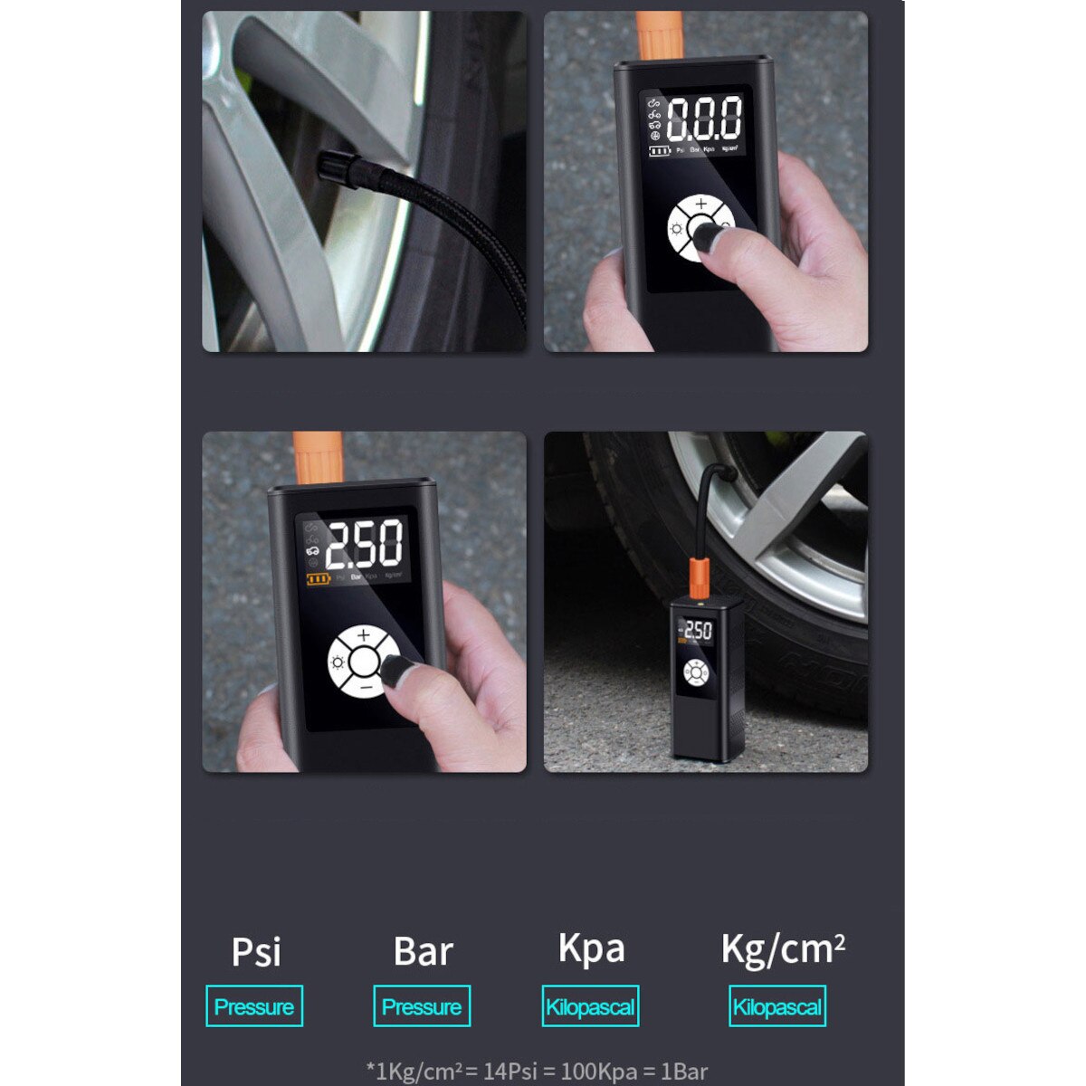 Mini compresor auto, portabil, digital, Roll Fast, 150 PSI, 40 L/min ...