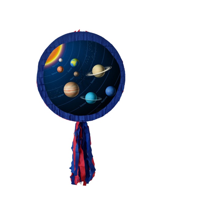 Pinata planete cu 52 de accesorii de petrecere, Pinastar, 50 de jucarii ...