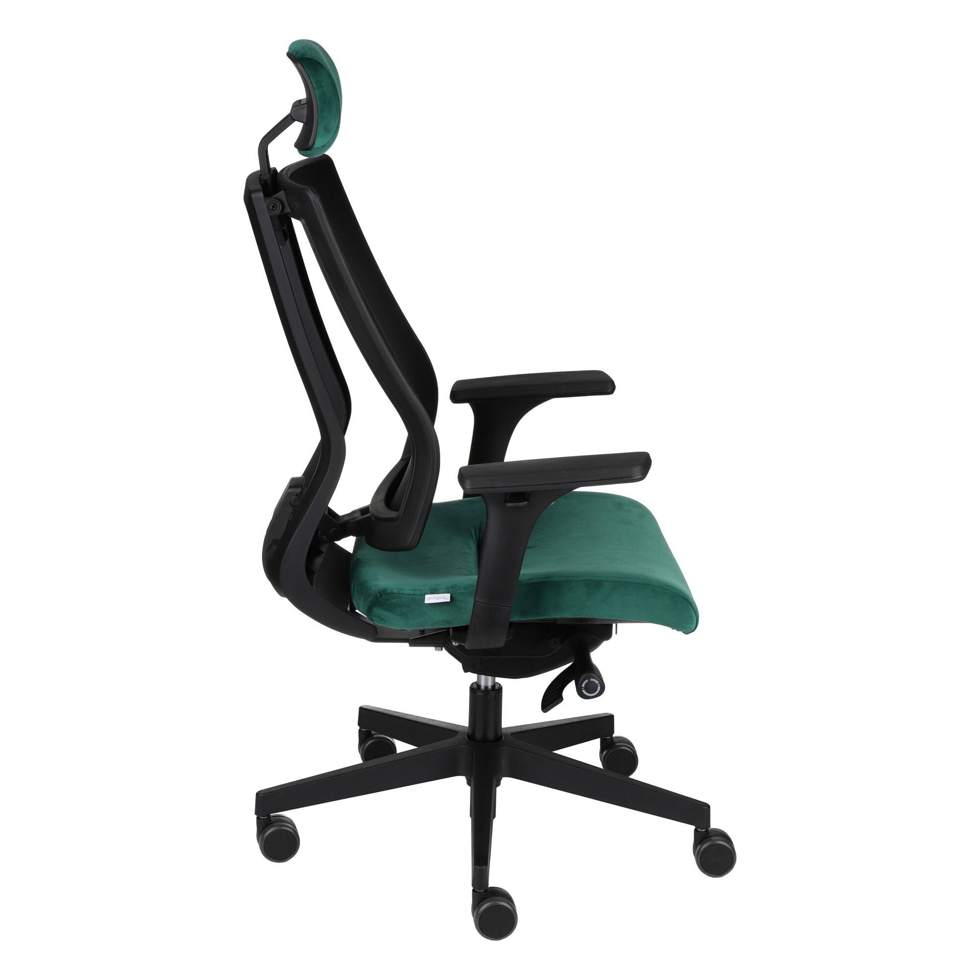 Scaun de birou, Grospol, MaxPro BS HD cu tetiera, Baza Black, Cotiere ...
