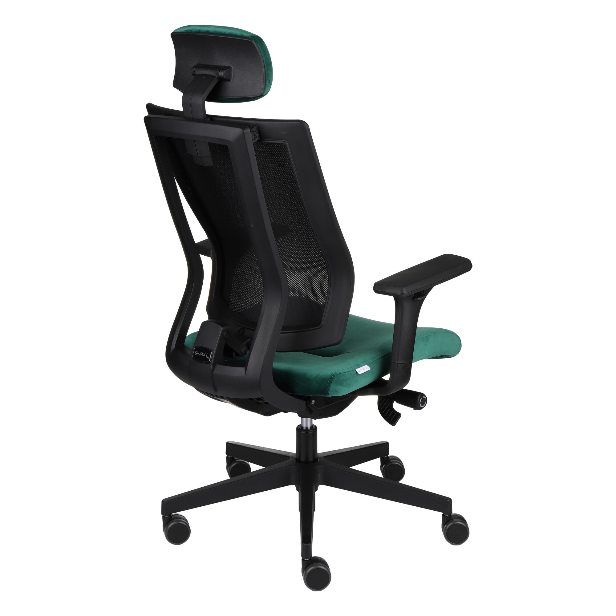 Scaun de birou, Grospol, MaxPro BS HD cu tetiera, Baza Black, Cotiere ...