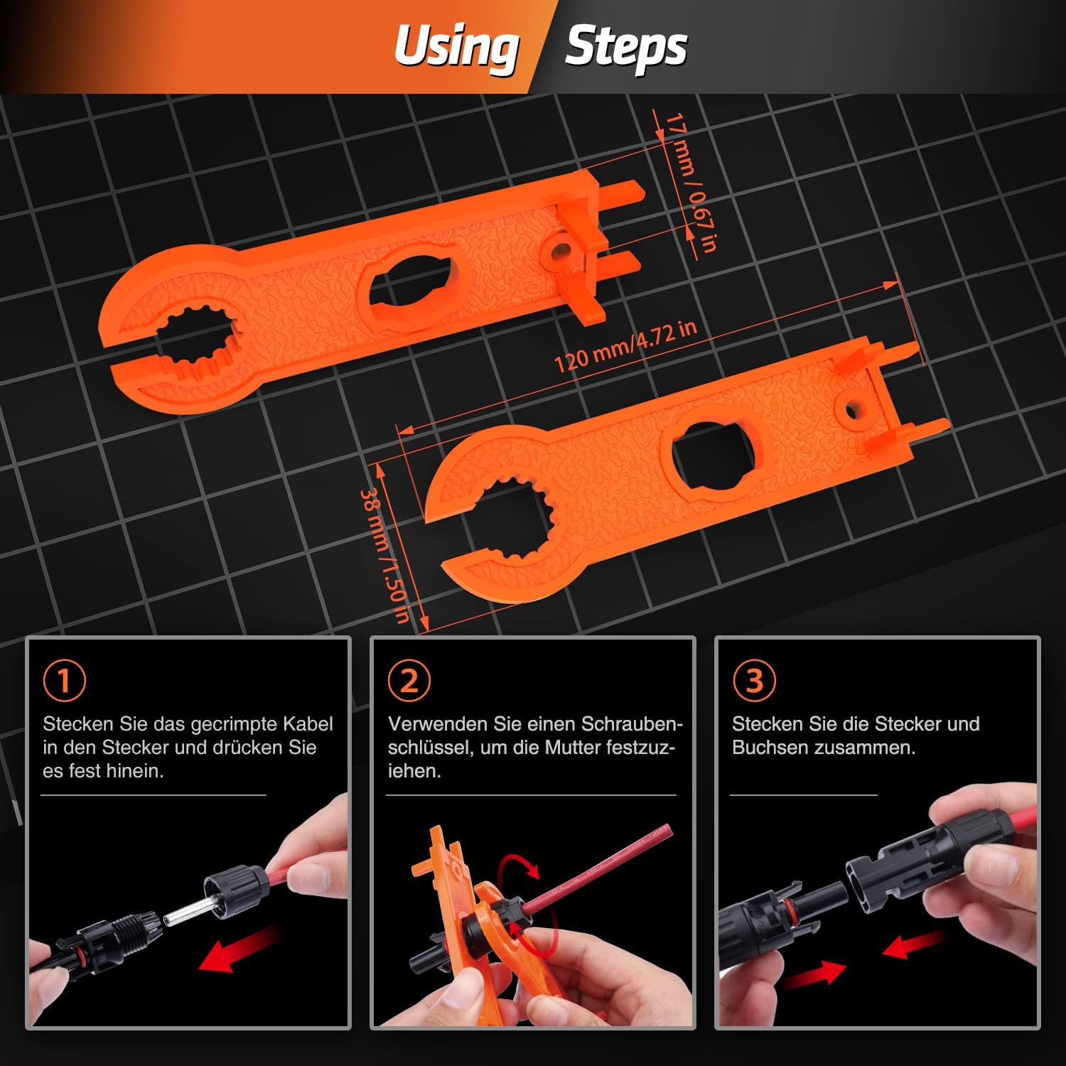 Set cleste de sertizare cablu solar 2,5/4.0/6,0 mm², cu 12 conectori ...