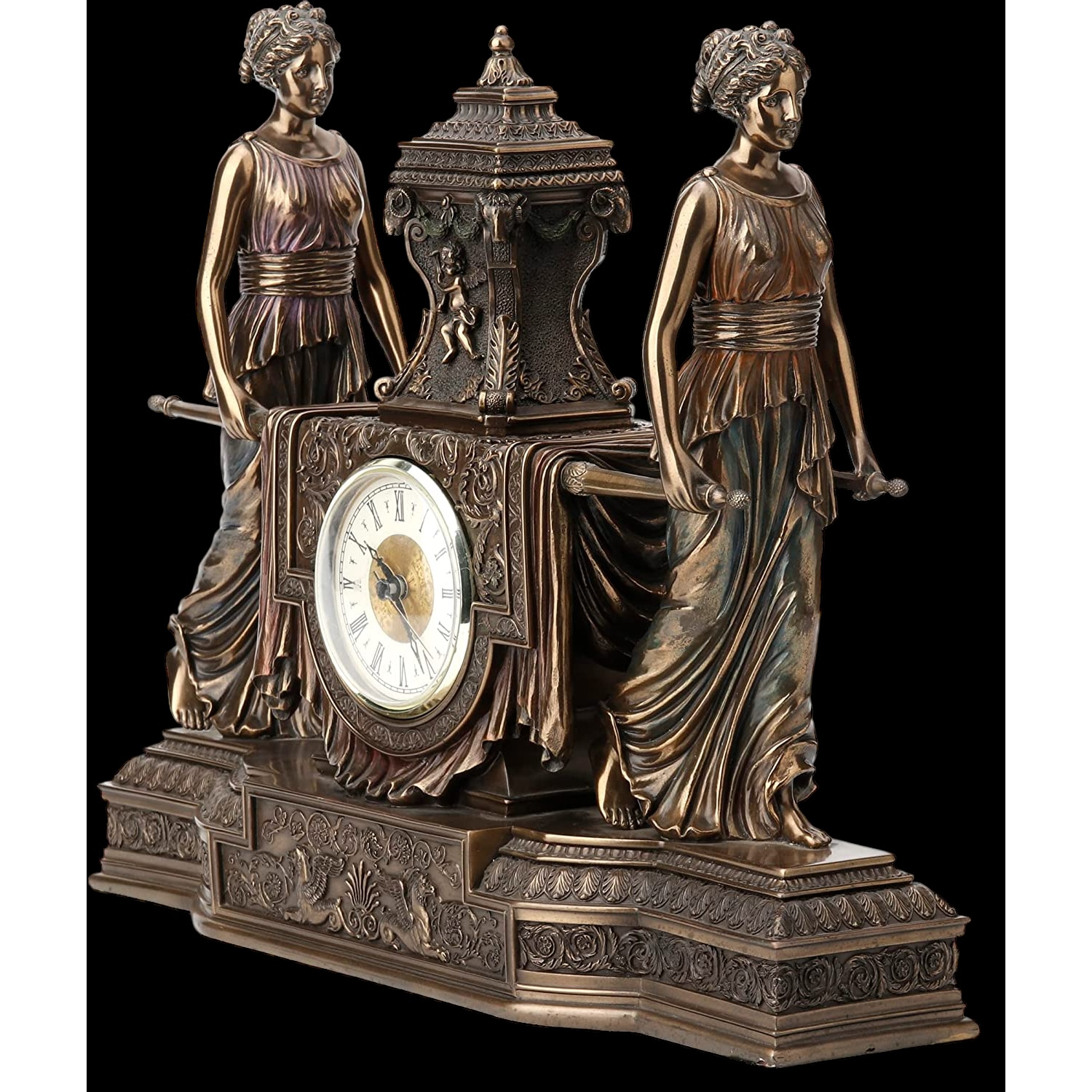 Ceas Stil Baroc, Rasina acoperita cu bronz, 36cm, 3.7kg, WU75563V4 ...