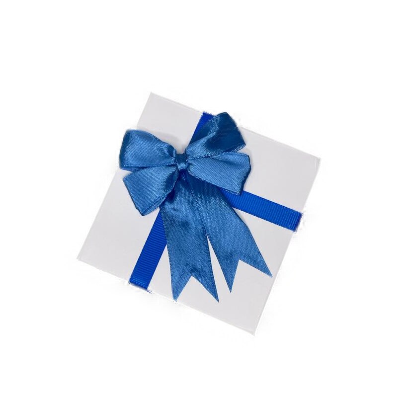 Cutie pentru cadou, carton alb cu fundita albastra, 9X9X15 cm - eMAG.ro