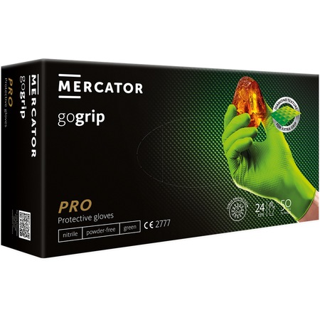 Set 50 bucati Manusi Mercator Gogrip M, Nitril, verde, groase si ...