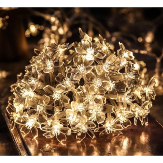 Set 2x Instalatie Lumini de gradina cu incarcare solara, 50 de leduri ...