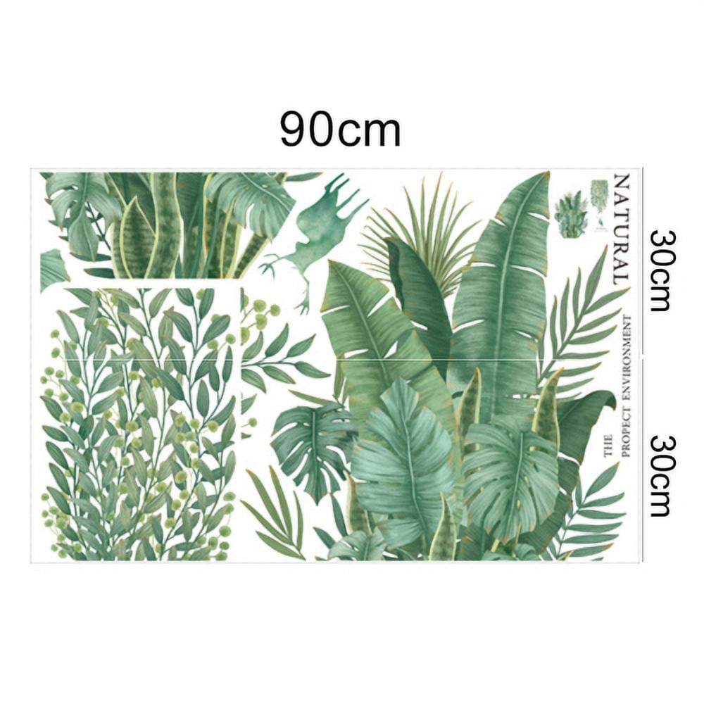 Autocolant de perete cu frunze, PVC, Verde, 30x90 cm - eMAG.ro
