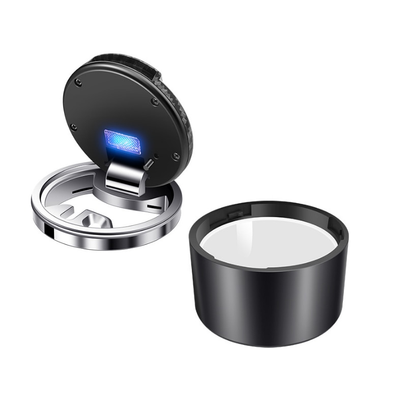 Scrumiera auto, Aliaj aluminiu/Cauciuc, Negru - eMAG.ro