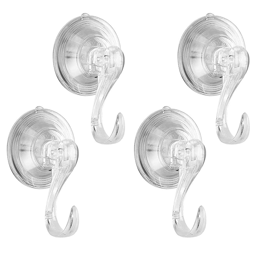Set de 4 carlige cu ventuza, Plastic, Transparent - eMAG.ro