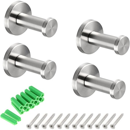 Set 4 carlige pentru prosoape, Llwl, Otel inoxidabil, Argintiu - eMAG.ro