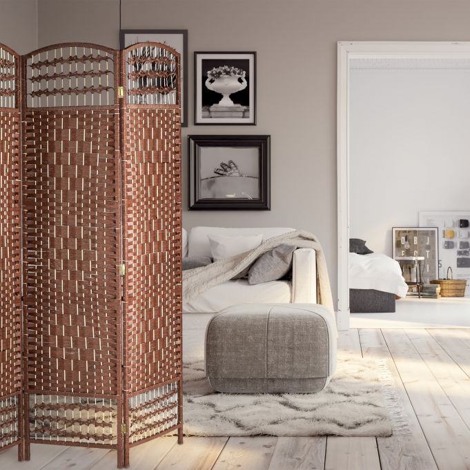 Paravan de camera Relaxdays, Maro, 180 x 180 cm - eMAG.ro