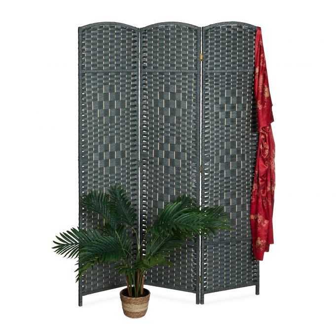 Paravan de camera Relaxdays, Gri, 120 x 170 cm - eMAG.ro