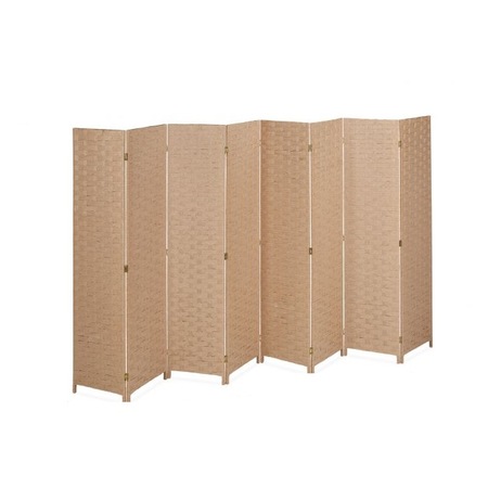 Paravan de camera Relaxdays, Maro deschis, 170 x 320 x 2 cm - eMAG.ro
