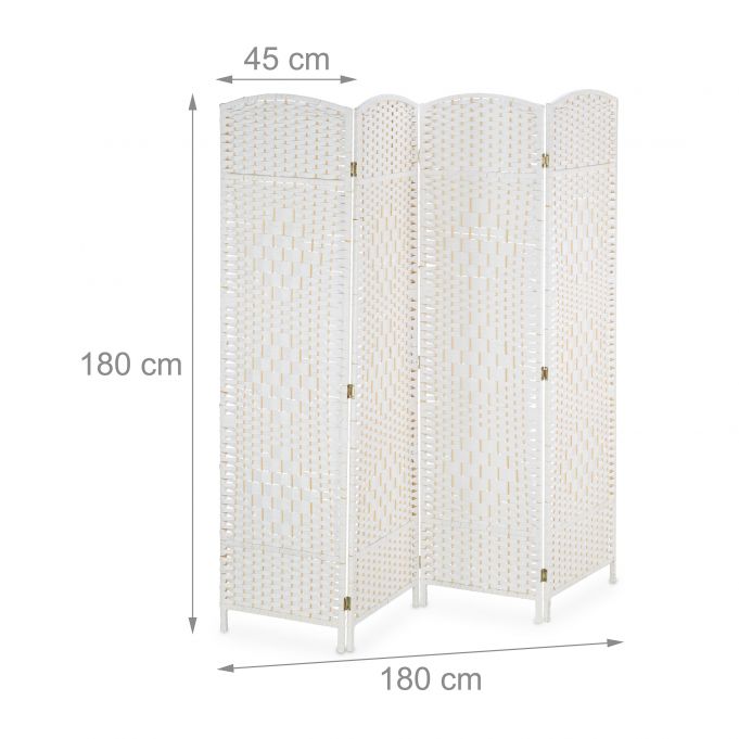 Paravan de camera Relaxdays, Alb, 180x180 cm - eMAG.ro