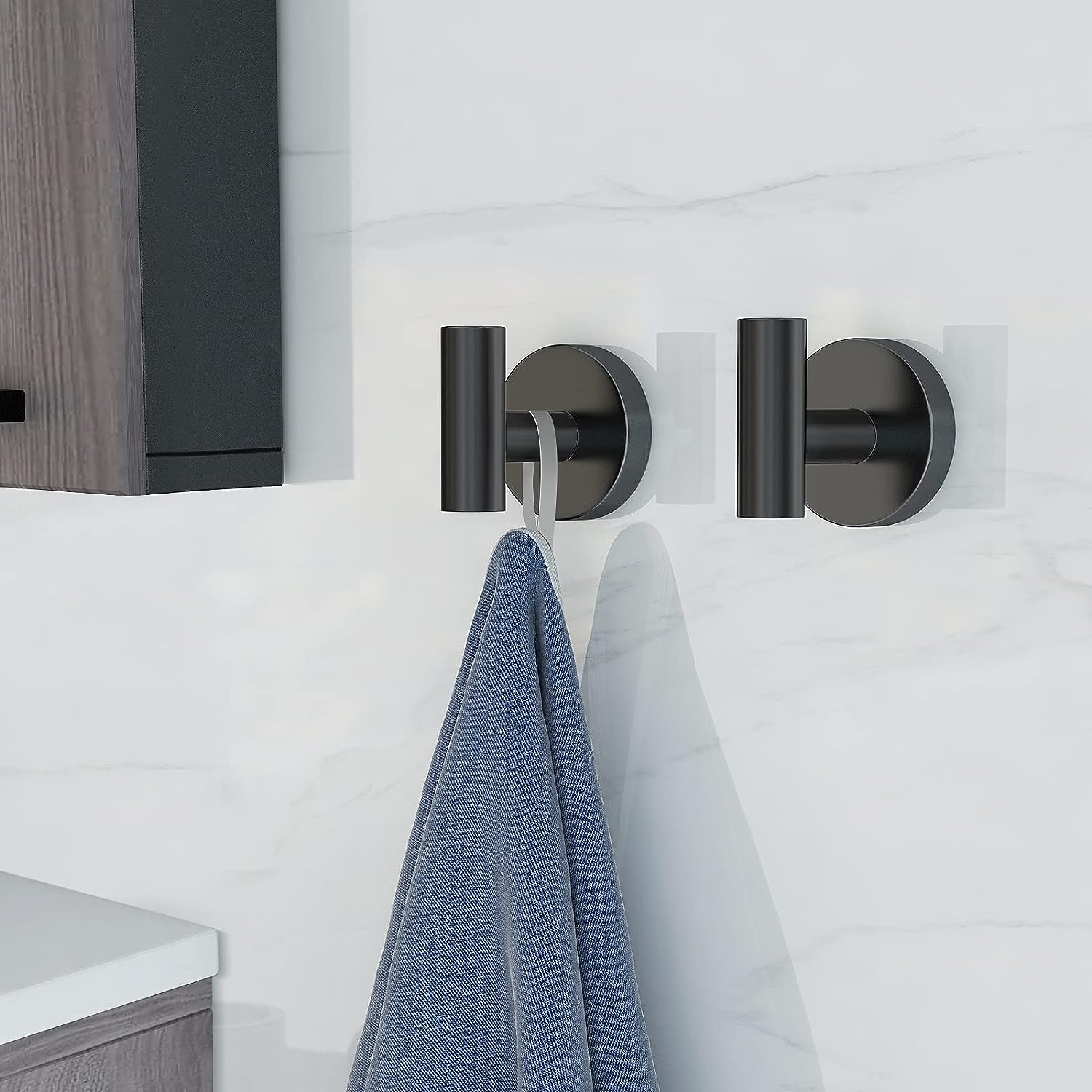 Set de 2 carlige pentru prosoape, Negru - eMAG.ro