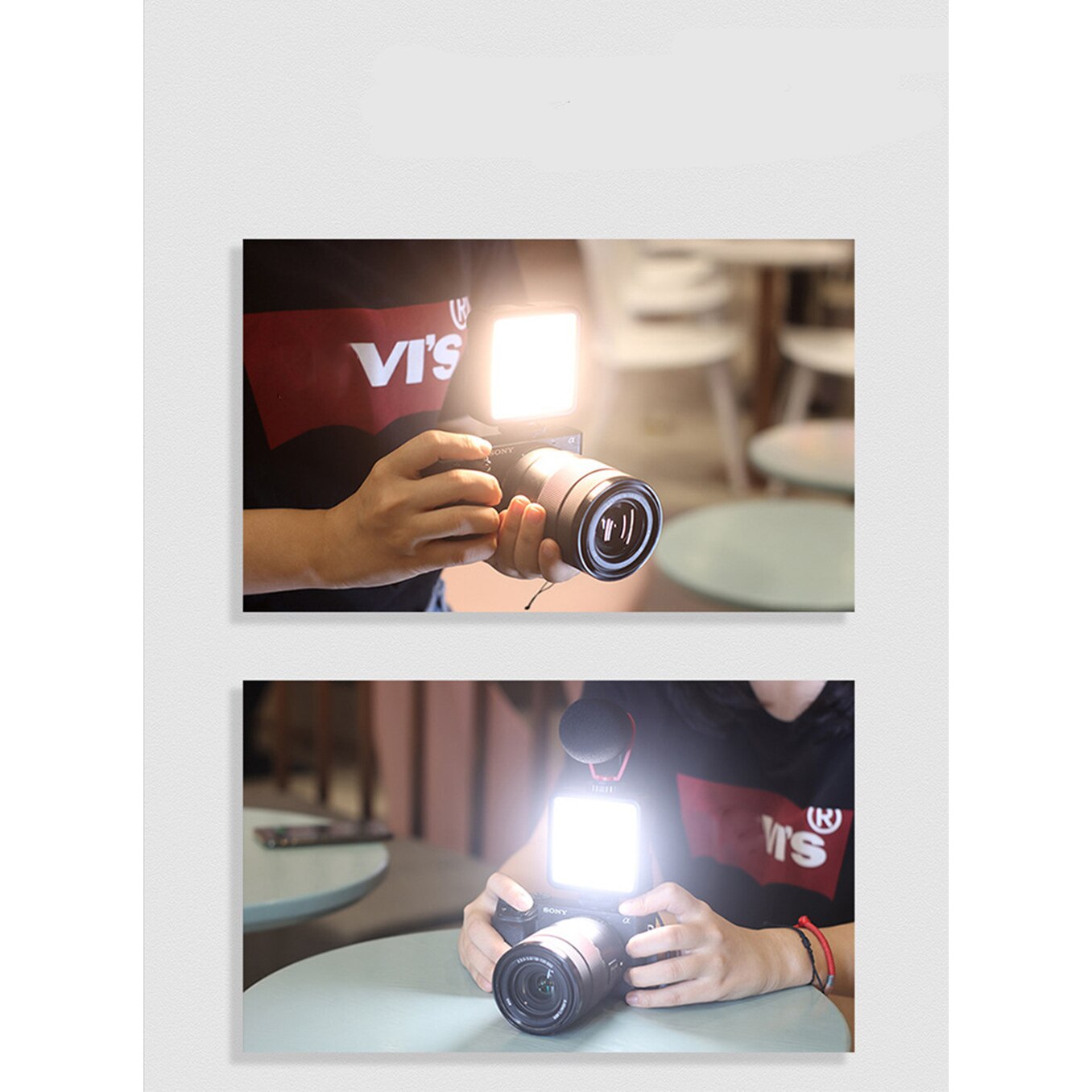 Lampa LED Youndra® foto-video, pentru DSLR, GoPro, Vlog, TikTok, cu ...