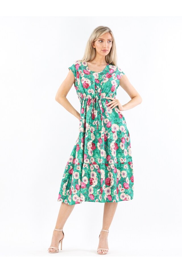 Rochie Dama Vascoza AmberOne Verde cu Bej - eMAG.ro