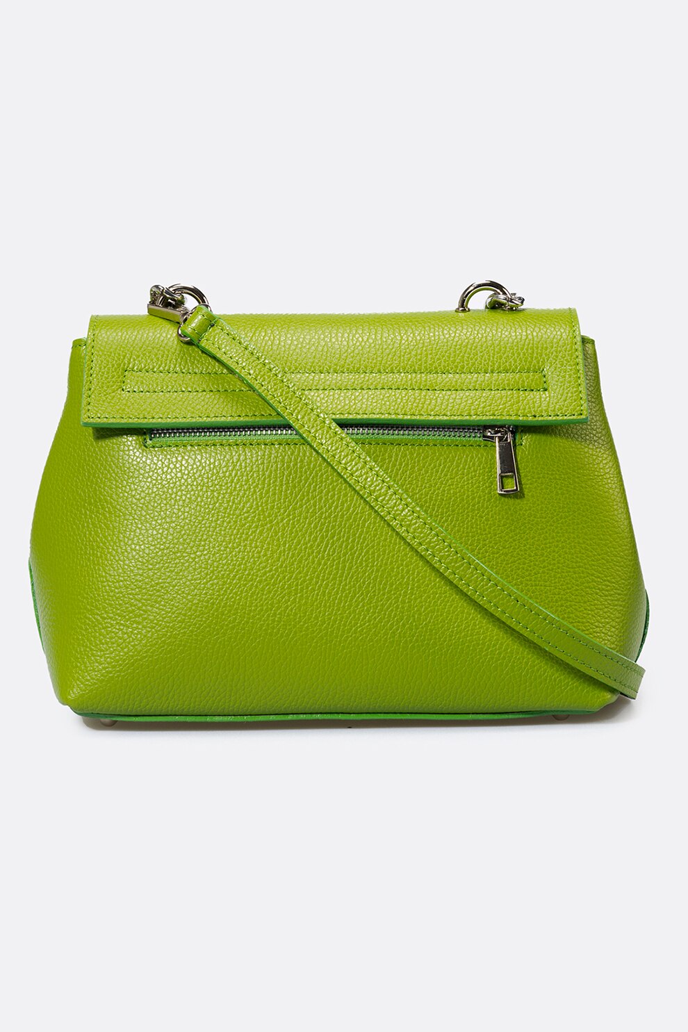 Massimo Castelli, Geanta din piele cu maner din lant, Verde fistic ...