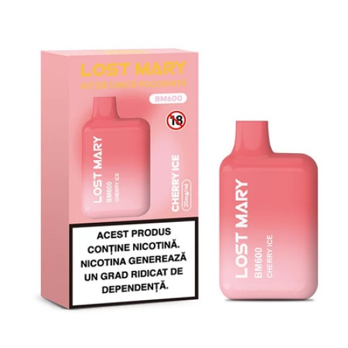 Tigara electronica de unica folosinta, Lost Mary BM600 - Cherry Ice, 2ml - eMAG.ro