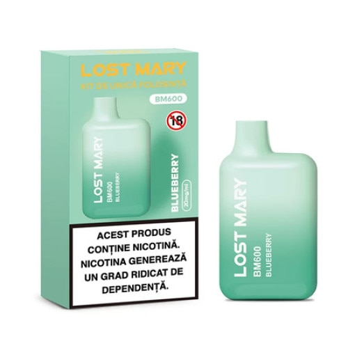 Tigara electronica de unica folosinta, Lost Mary BM600 - Blueberry, 2ml - eMAG.ro