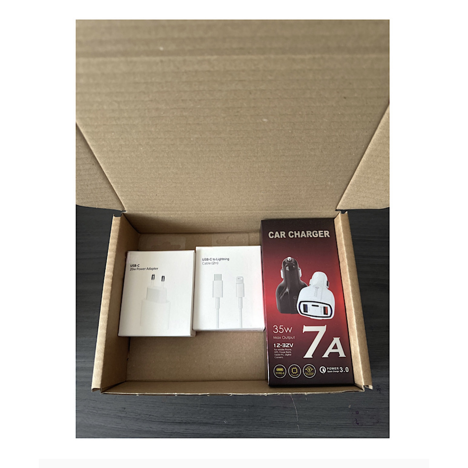 Пакет, зарядно устройство Fast Charge 20W за iPh 14,13 pro,12 Pro Max ...