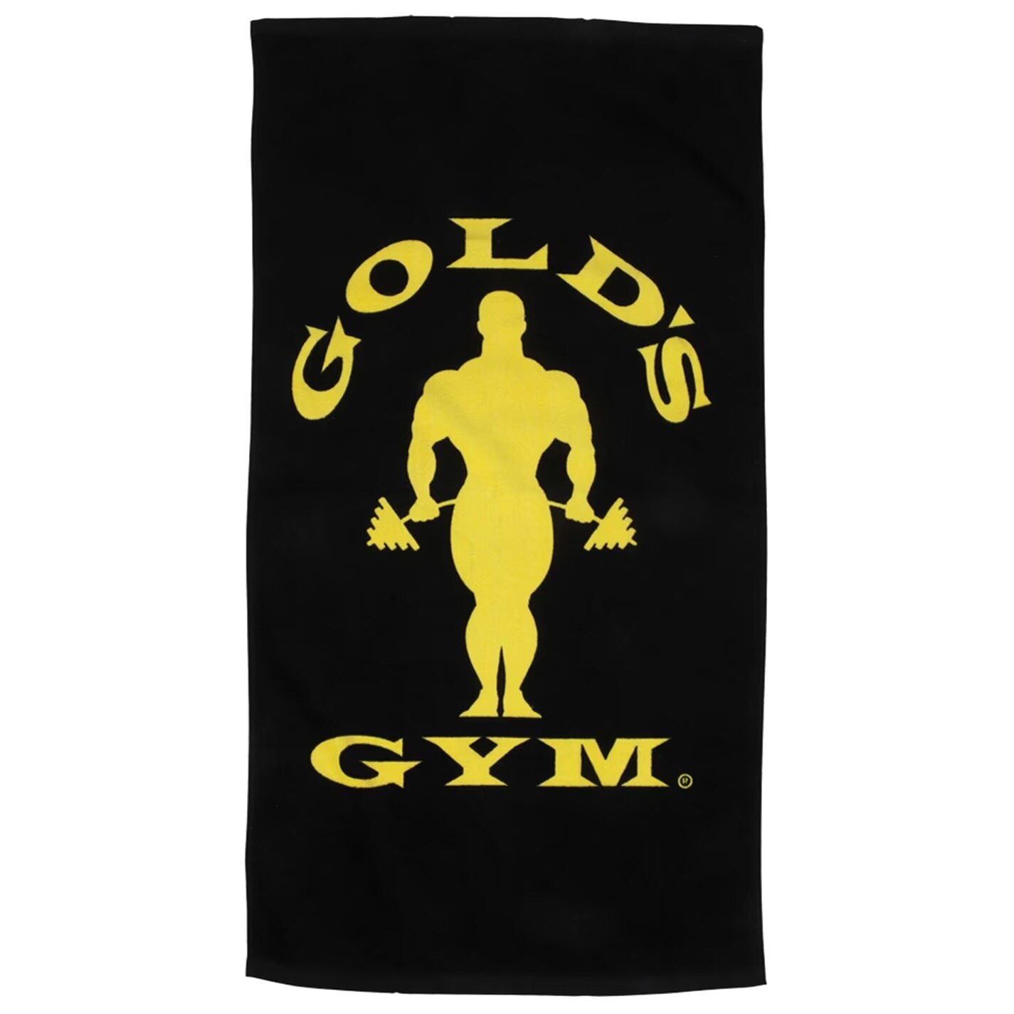 Prosop sala din Bumbac moale, Golds Gym, Negru cu Galben - eMAG.ro