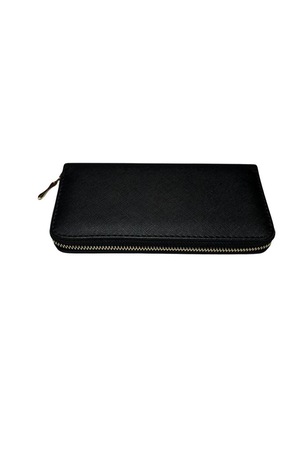 Portofel, Leo & Sabri, piele ecologica, negru mat, 19x10 cm - eMAG.ro