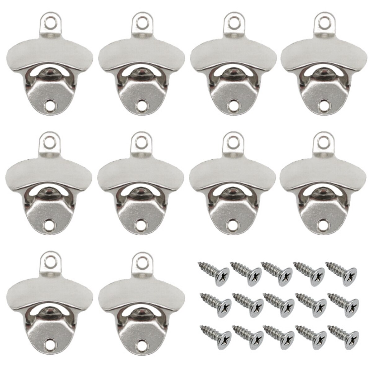 Set de 10 desfacatoare de sticle, Inox, Argintiu - eMAG.ro