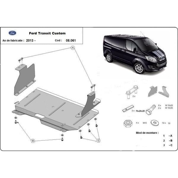 Scut motor metalic Ford Transit Custom 2014-2019 - eMAG.ro