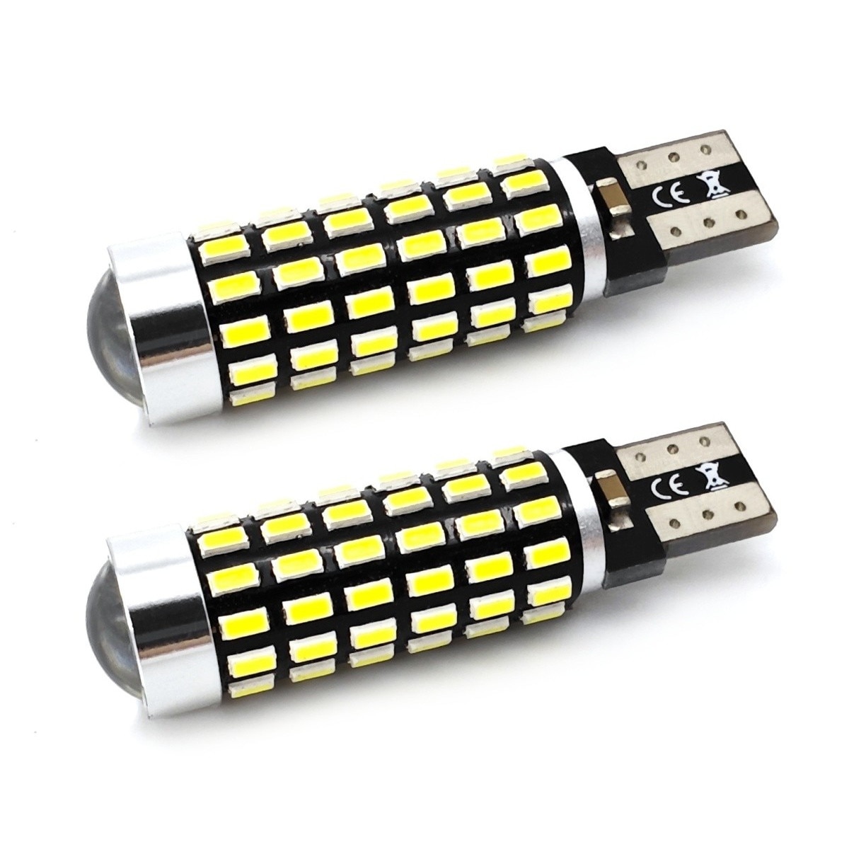 Set 2 becuri auto, motoLEDy, LED W5W, T10, 12-24V, CANBUS lentila ...