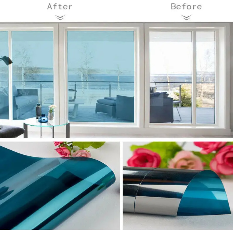 Интериорно слънцезащитно фолио светлоотразително синьо ролка 300х60 см Emag Bg