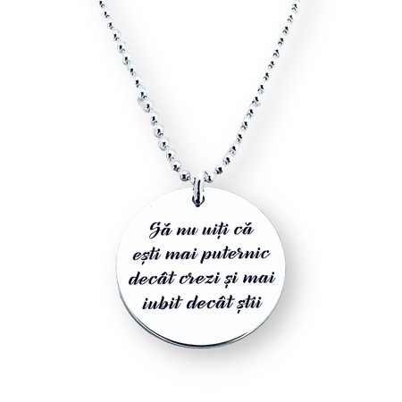 Colier din argint personalizat pentru barbati - Sa nu uiti - eMAG.ro