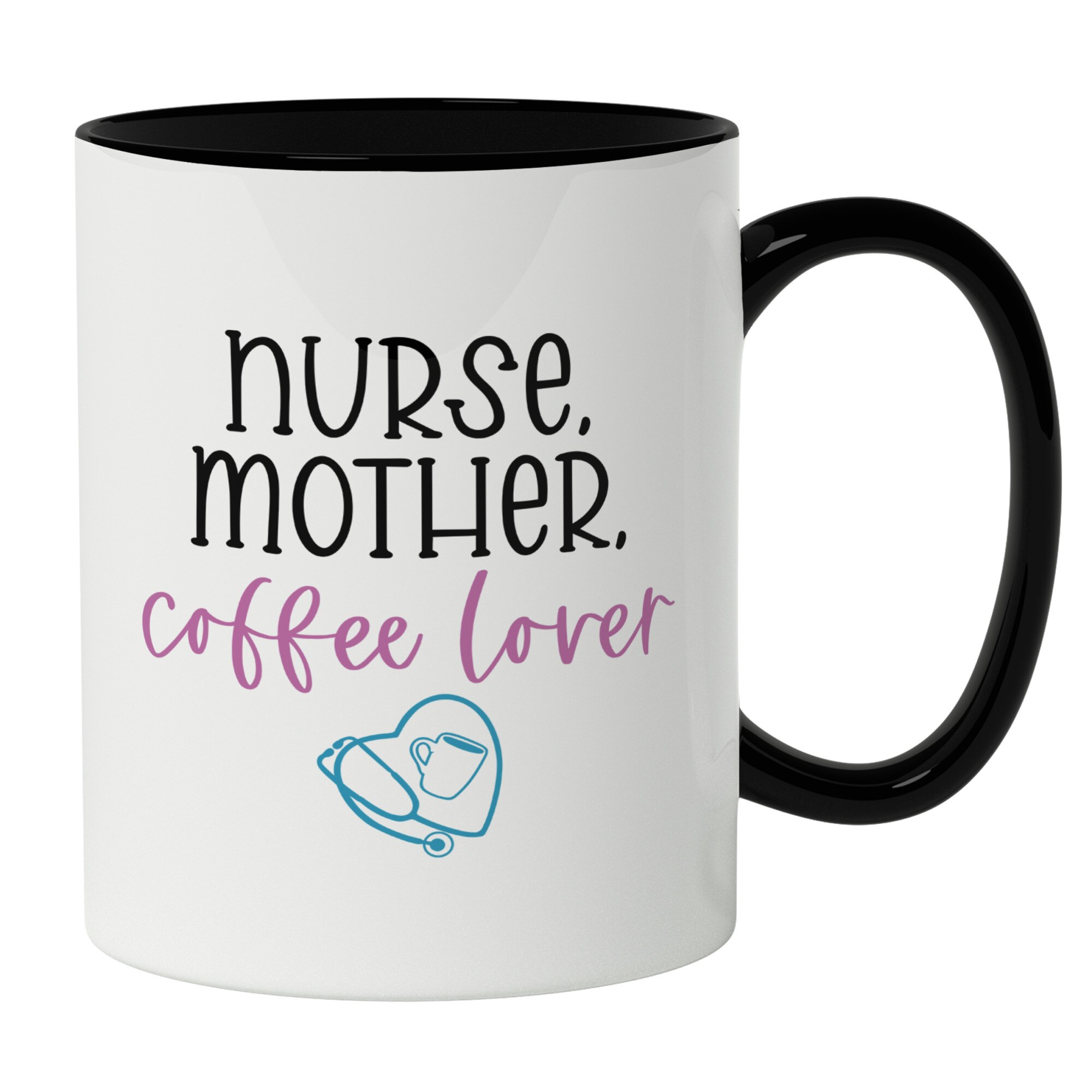 Cana Cu Text Colorat In Engleza Nurse Mother, Coffee Lover, Mama ...