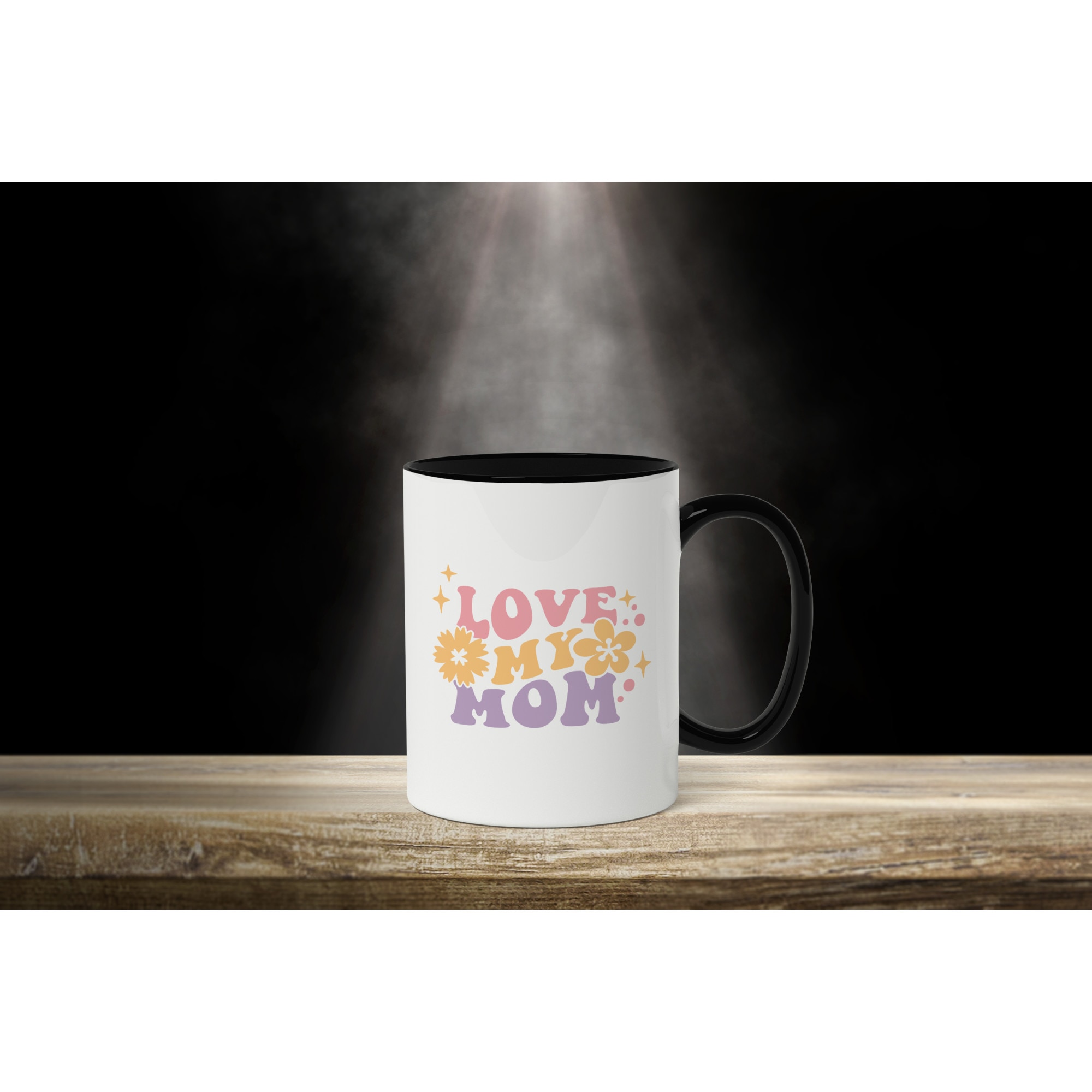 Cana Cu Flori, Text Colorat Love My Mom, Cea Mai Buna Mama, Iubitorii ...