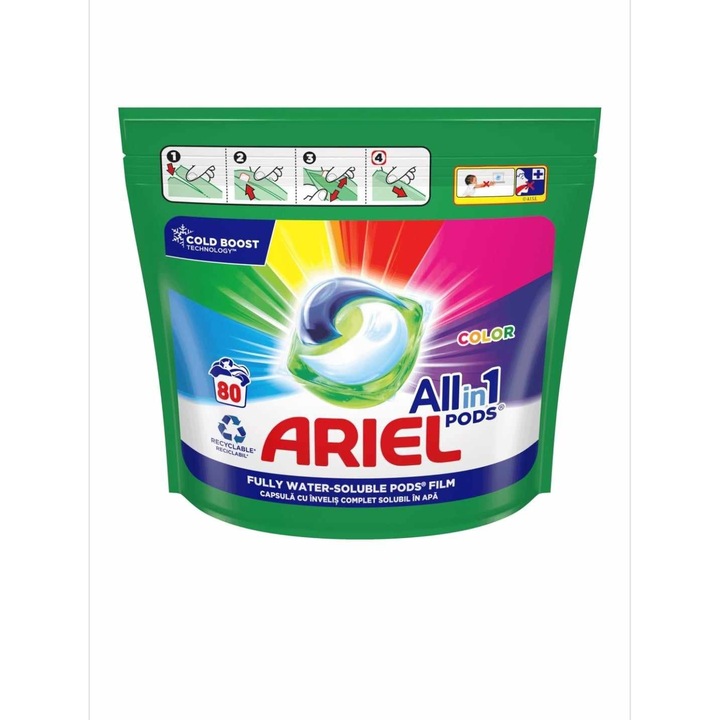 Detergent de rufe capsule Ariel All-in-One PODS COLOR 80 spalari AR005 - eMAG.ro